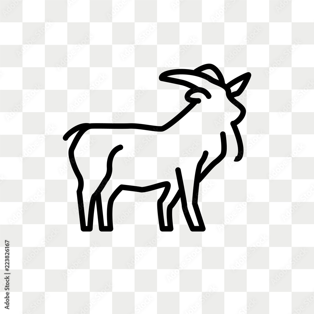 Goat vector icon isolated on transparent background, Goat logo design ...