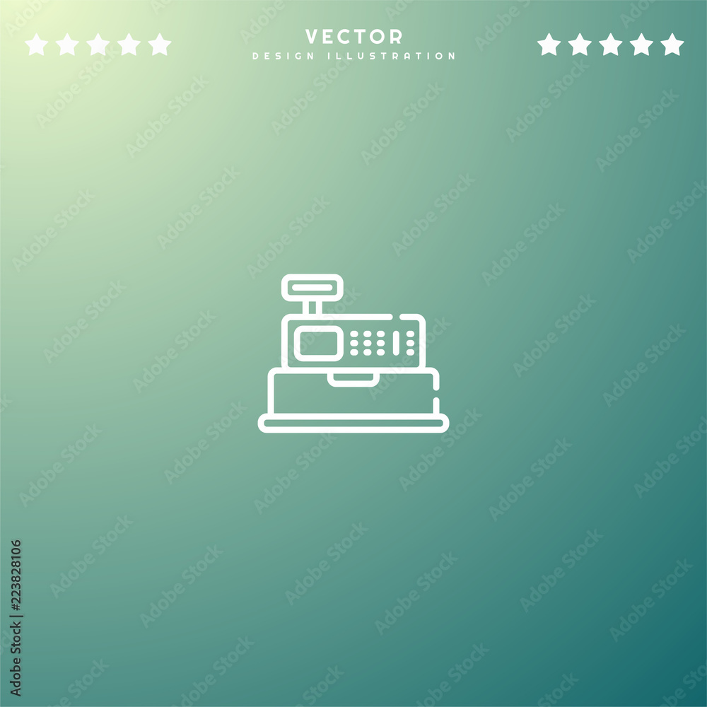 Premium Symbol of Cashier Machine Related Vector Line Icon Isolated on Gradient Background ...