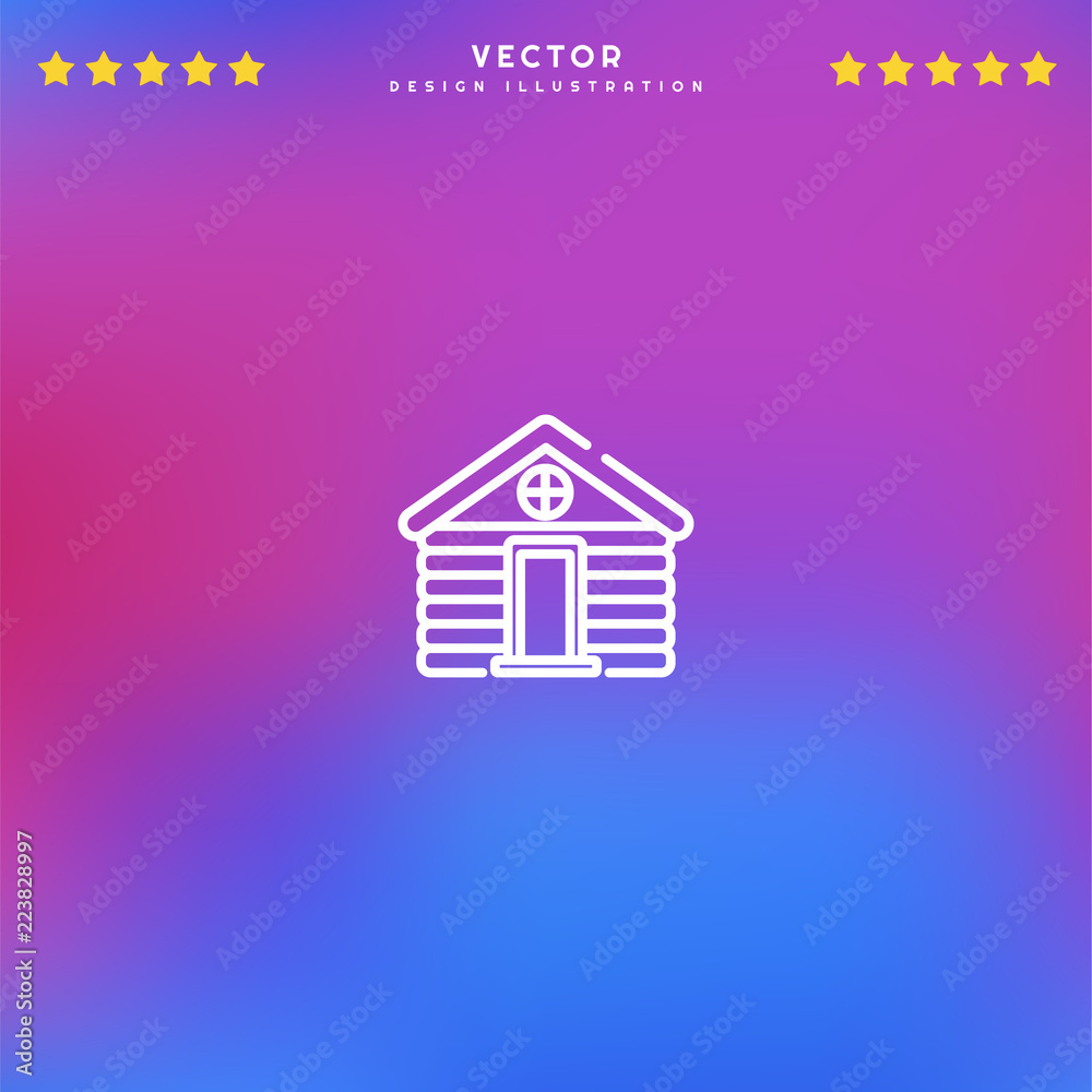 Premium Symbol of Cabin Related Vector Line Icon Isolated on Gradient ...