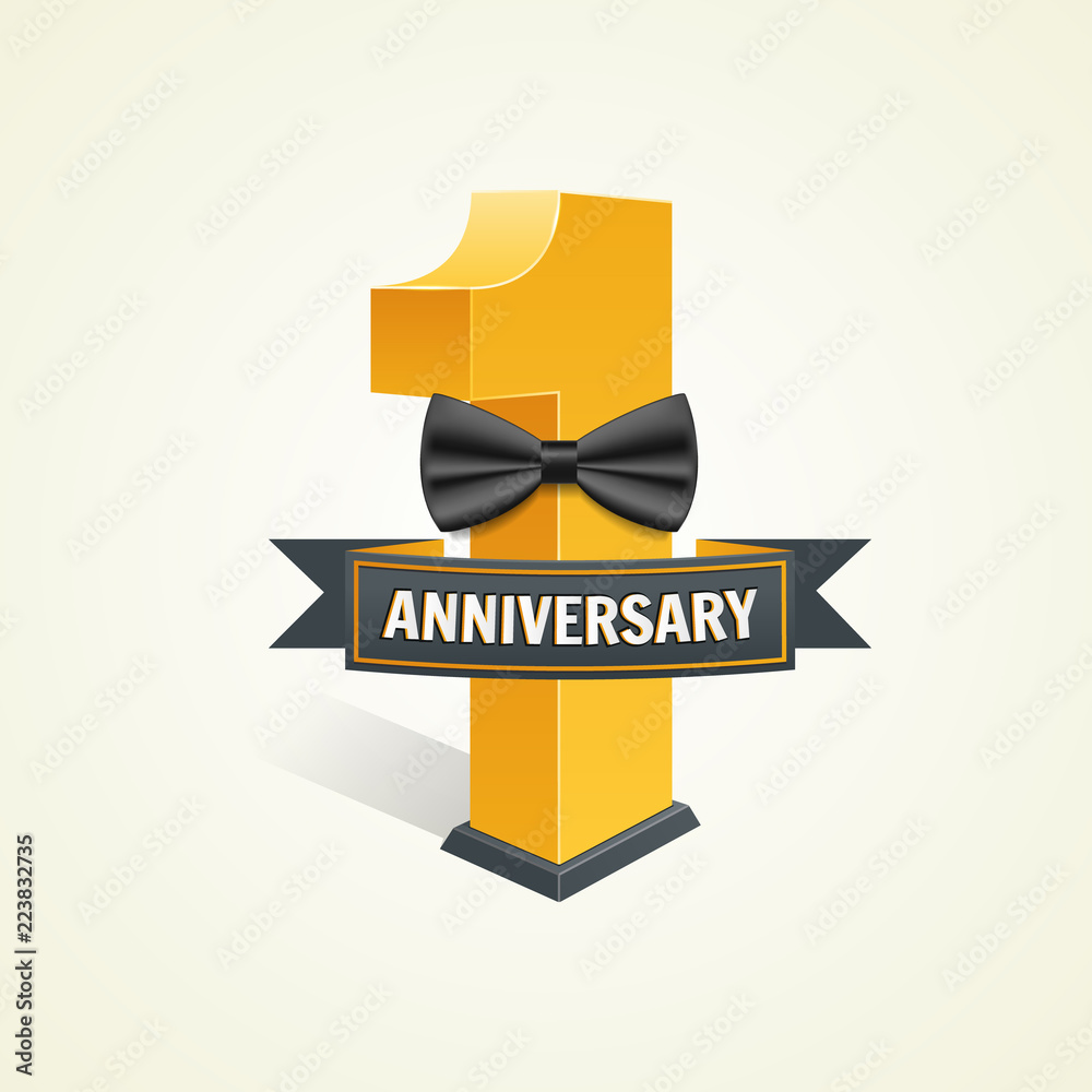 First anniversary celebration background. 1 year of wedding, birthday ...