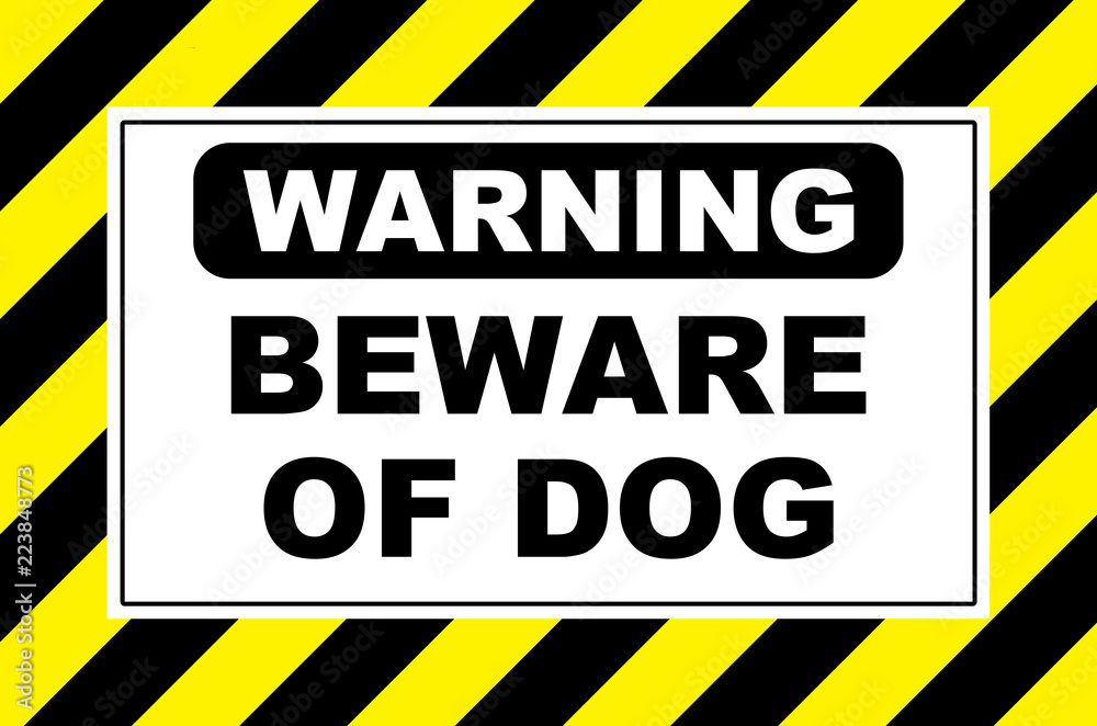 warning beware of dog sign placard board Stock Illustration | Adobe Stock