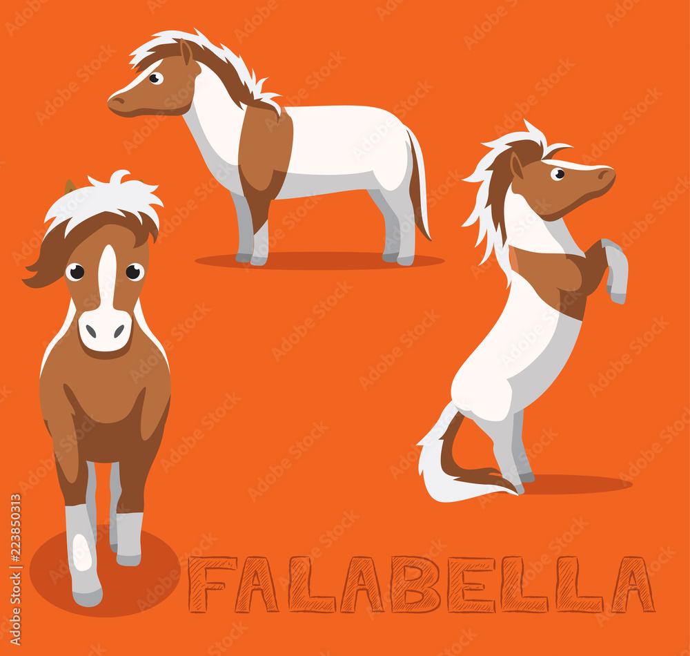 Horse Falabella Cartoon Vector Illustration Stock Vector | Adobe Stock