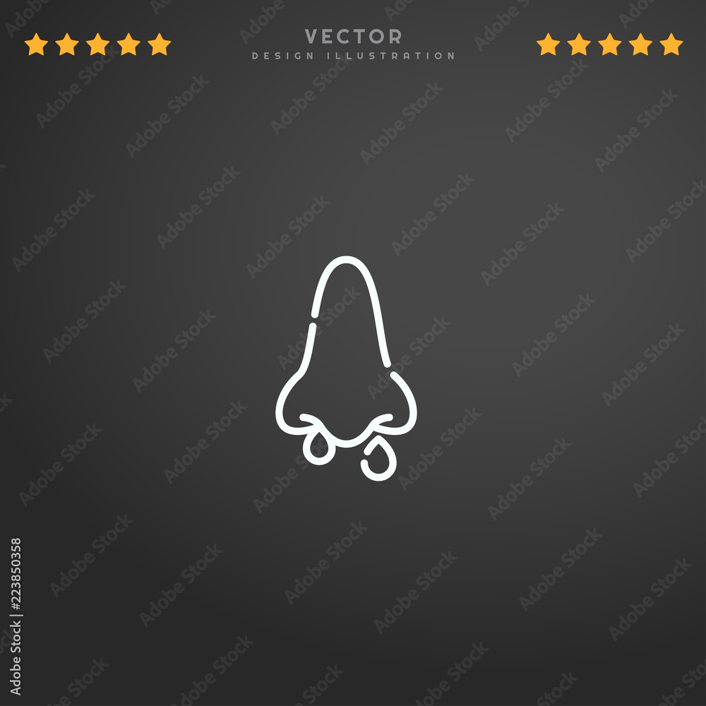 Outline Nose icon isolated on gradient background, for website design ...
