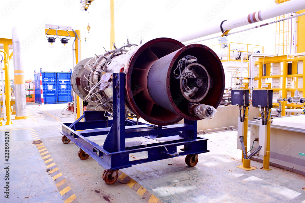 The exchange gas turbine engine used in offshore oil and gas central ...
