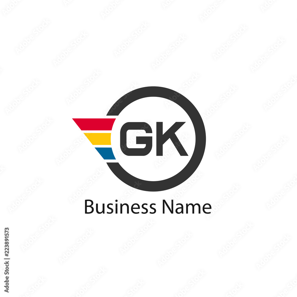 Initial Letter GK Logo Template Design Stock Vector | Adobe Stock