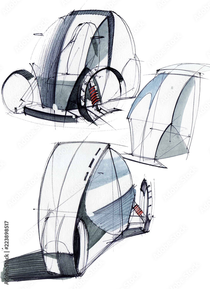 Sketch design is an exclusive compact electric car project for the city ...
