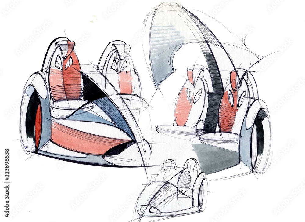 Sketch design is an exclusive compact electric car project for the city ...