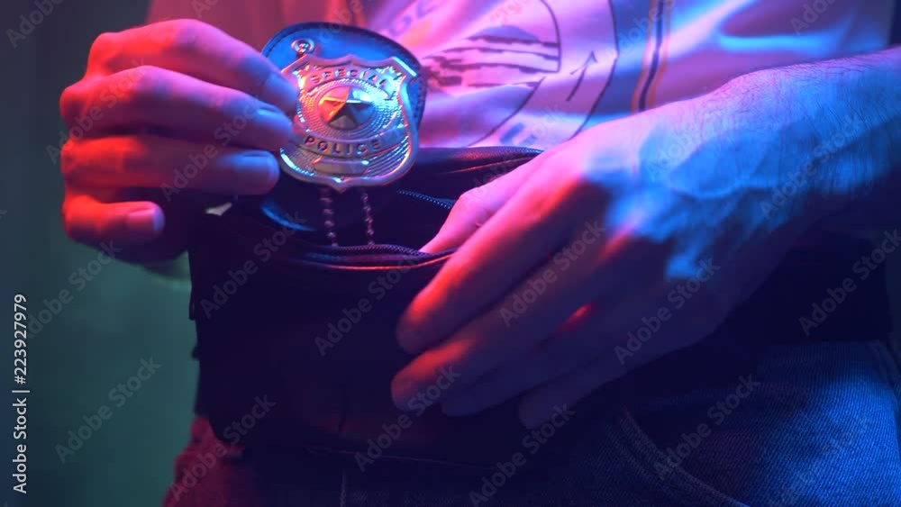 70s 80s 90s retro cops during an undercover police mission pulling his ...