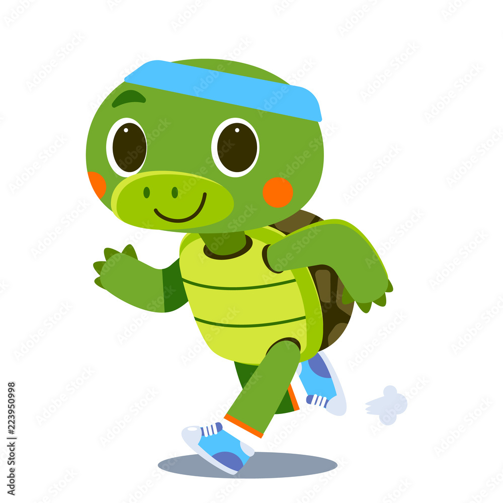 Turtle Cartoon Running
