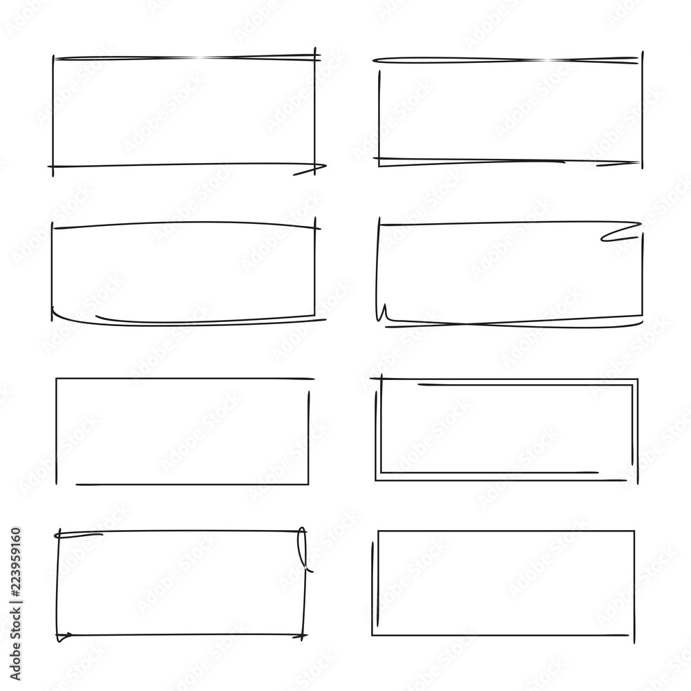 hand drawn rectangle frames, grunge border set, grunge frame Stock ... hand drawn rectangle frames, grunge border set, grunge frame Stock ...