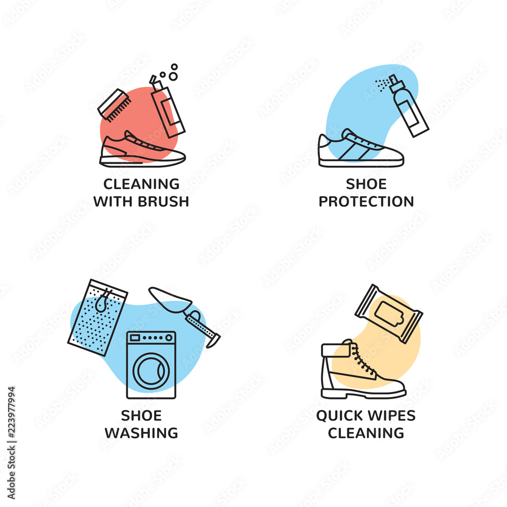 Vector Sneaker Cleaning Logo Design Template Stock Vector | Adobe Stock