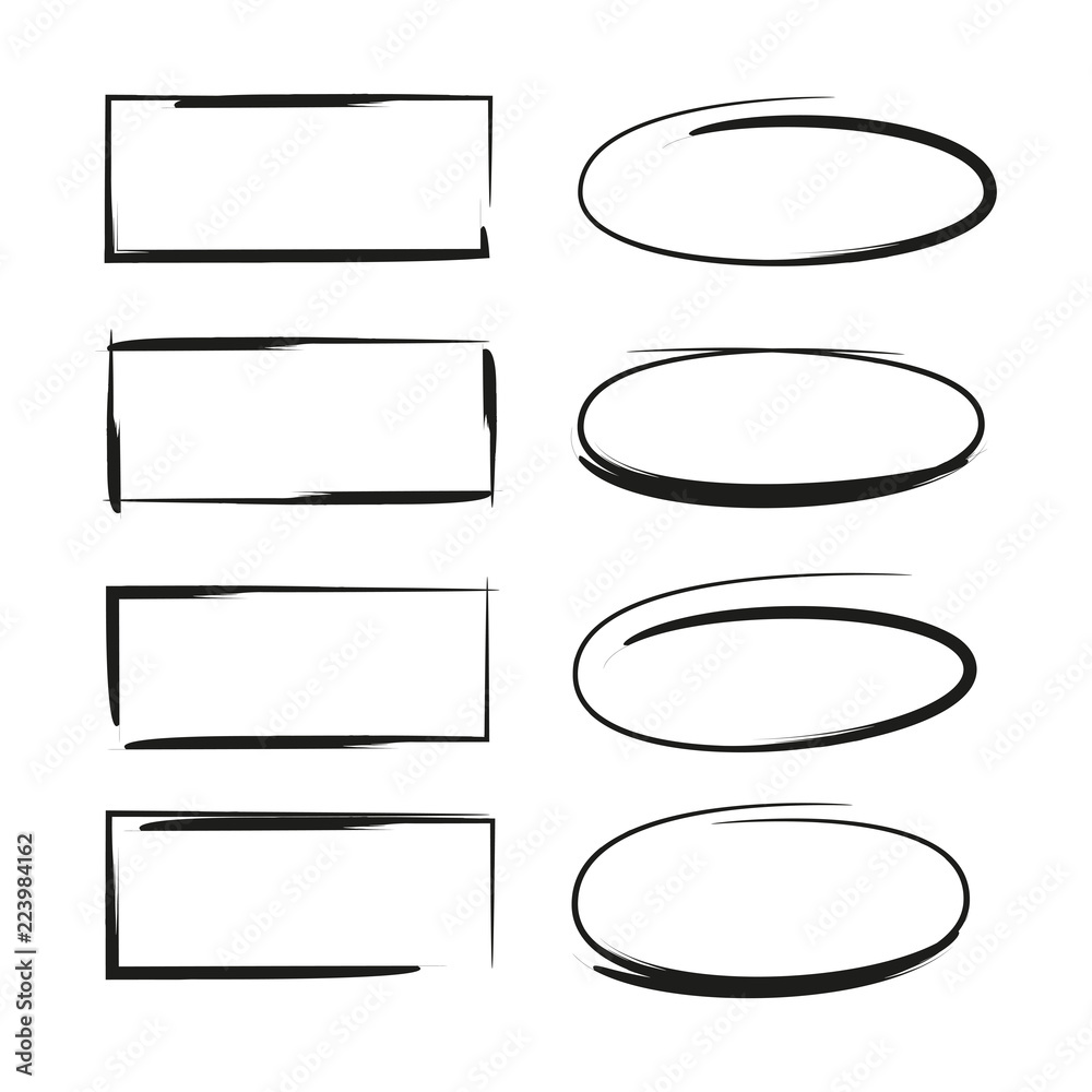 grunge and hand drawn rectangle border frames Stock Vector | Adobe Stock