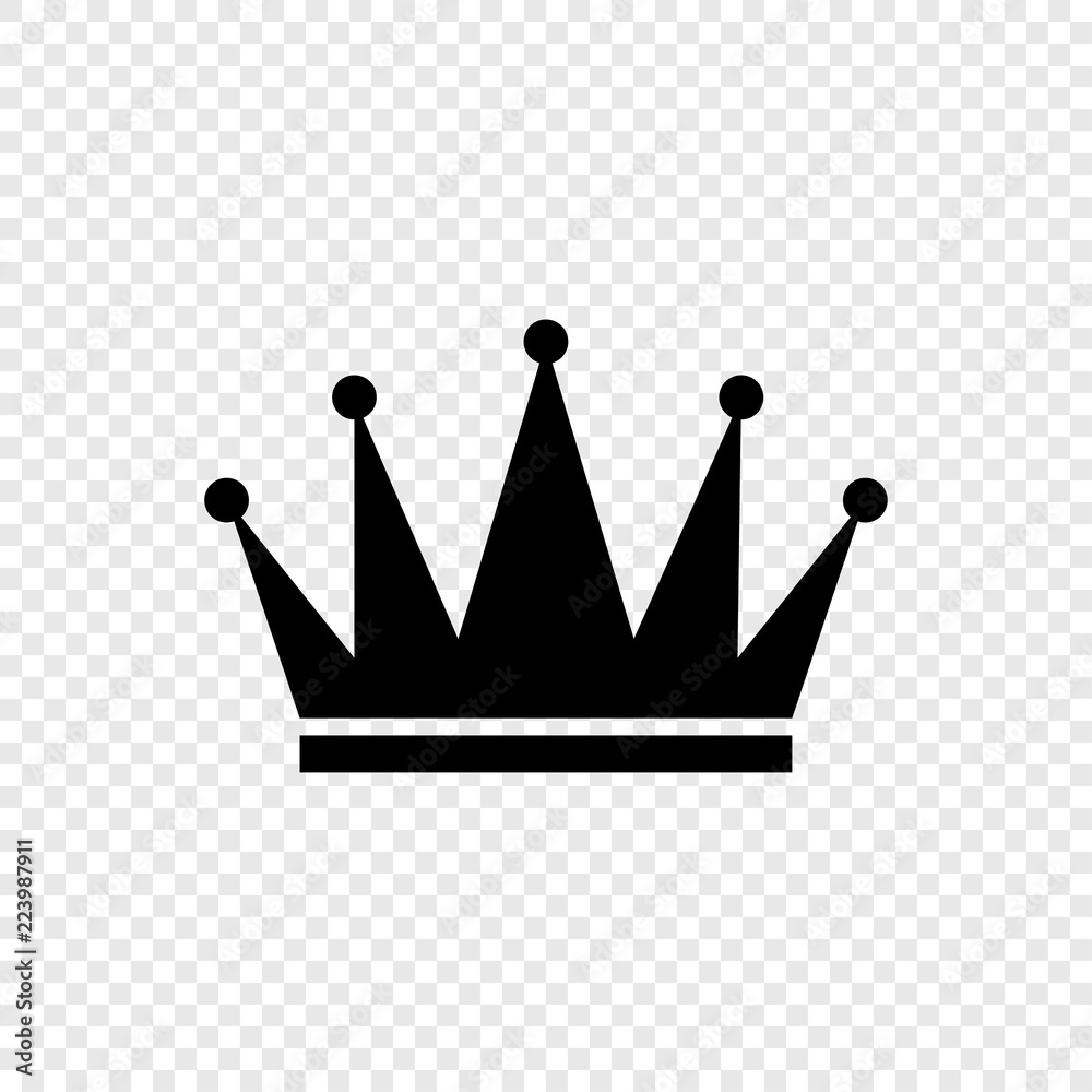 black crown icon on transparent background Stock Vector | Adobe Stock