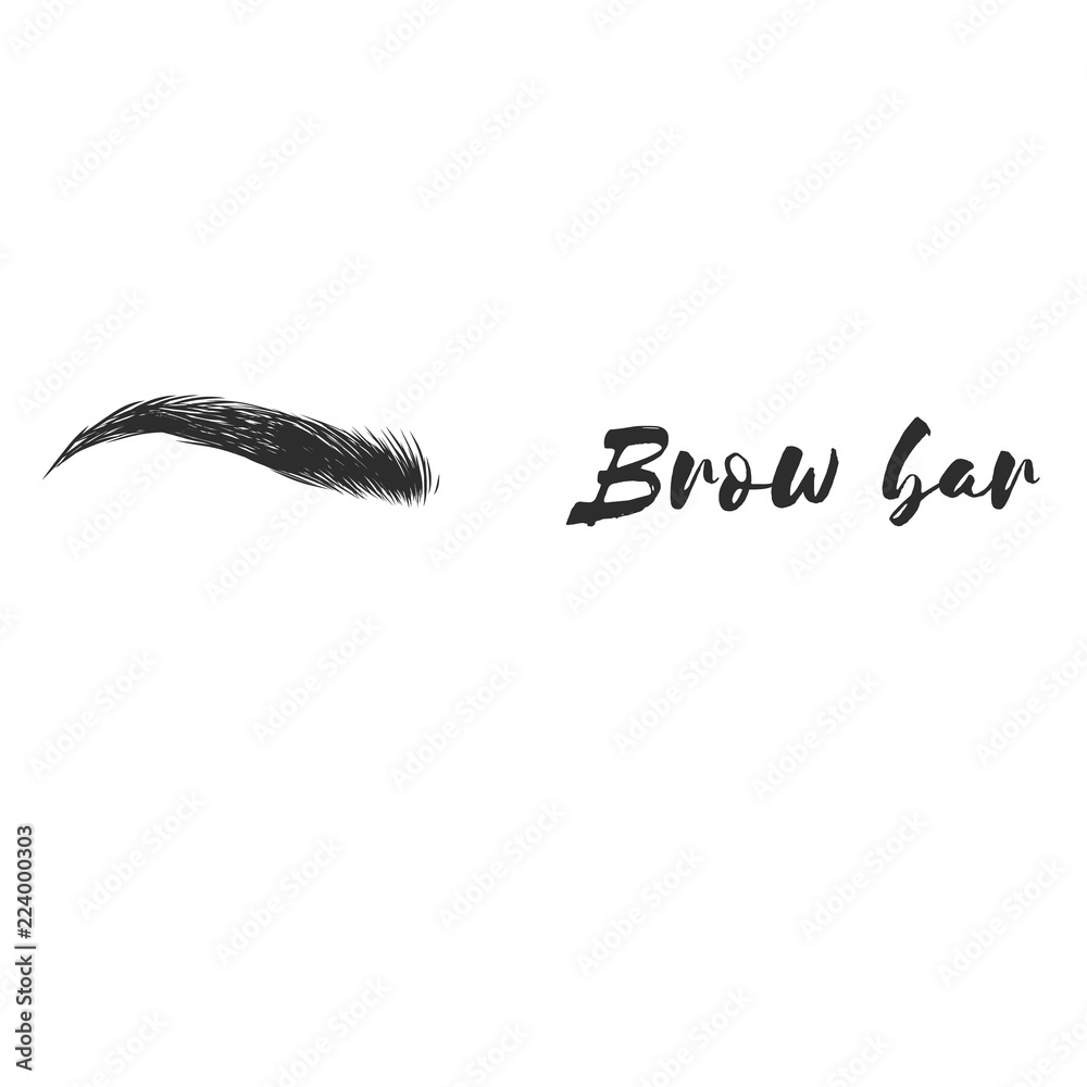 Beauty care. Beautiful hand drawing eyebrows for the logo of the master ...