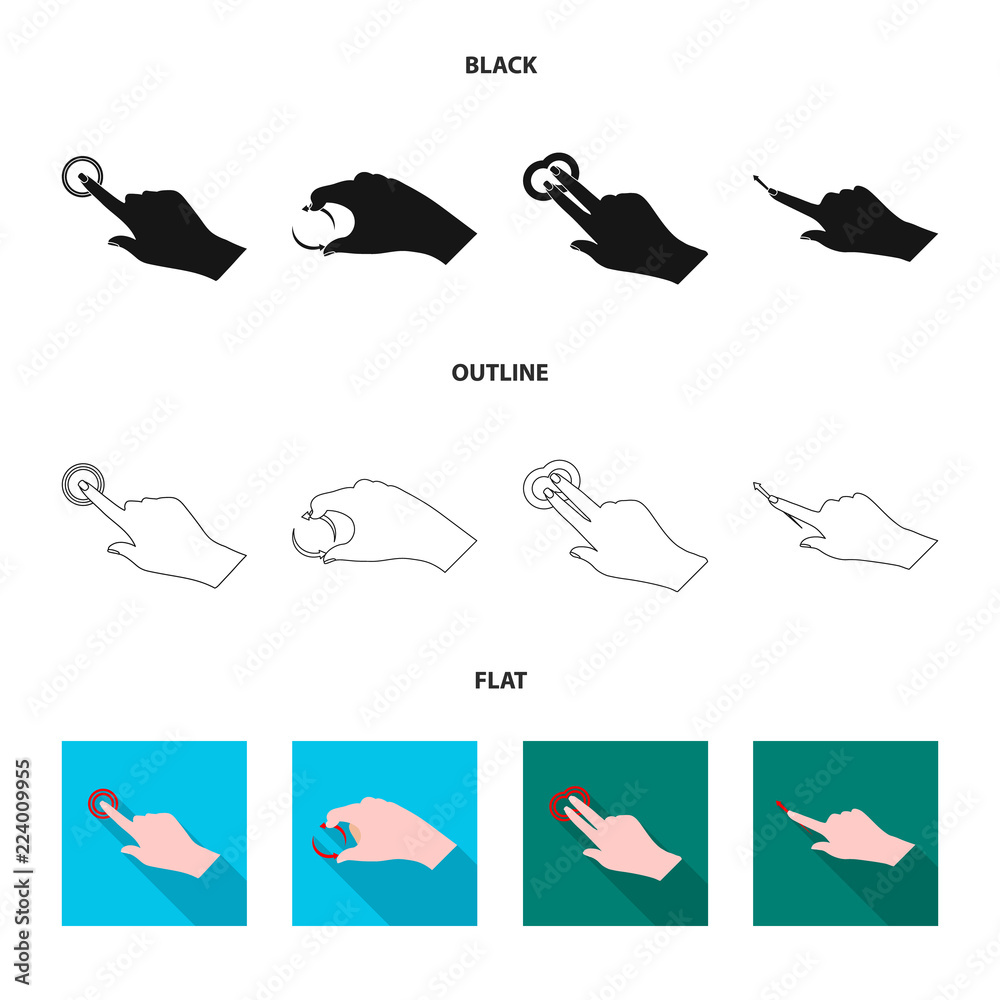 Vector design of touchscreen and hand logo. Collection of touchscreen ...