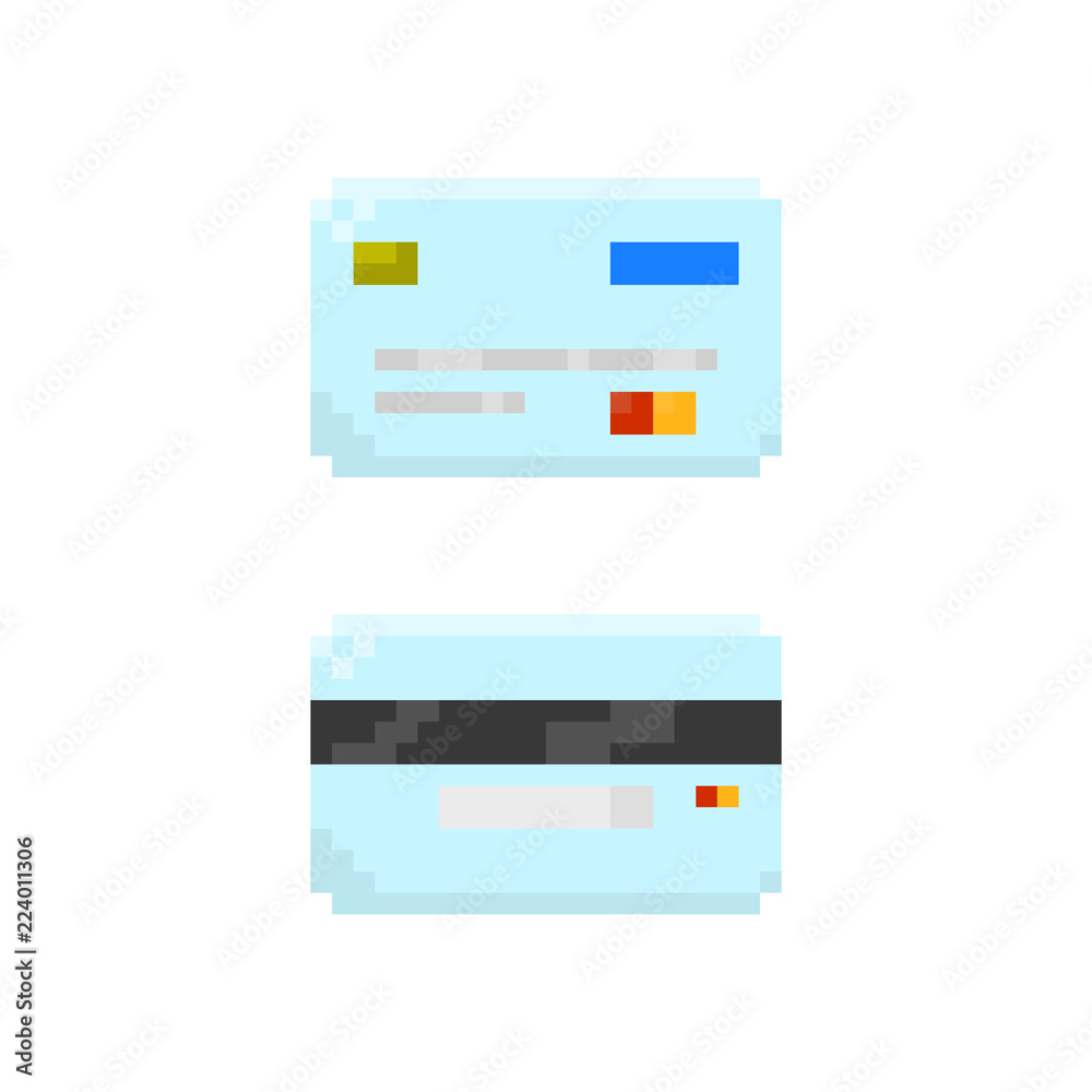 Pixel bank card fore games and network Stock Vector | Adobe Stock