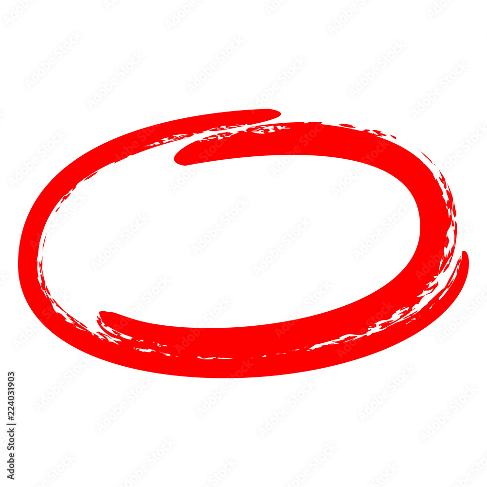 red scribble circle set for highlighting text Stock Vector | Adobe Stock