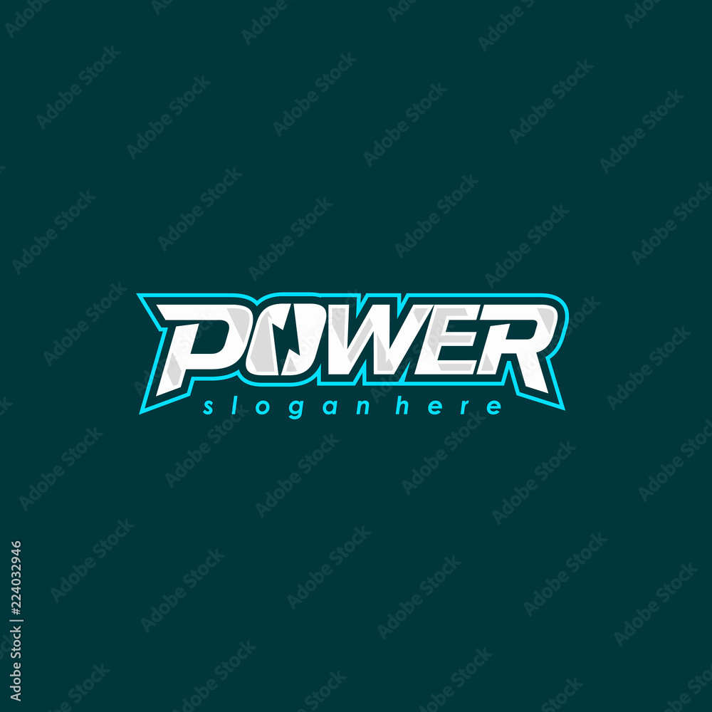 Power logo font design. Electric energy logotype. Vector emblem Stock ...