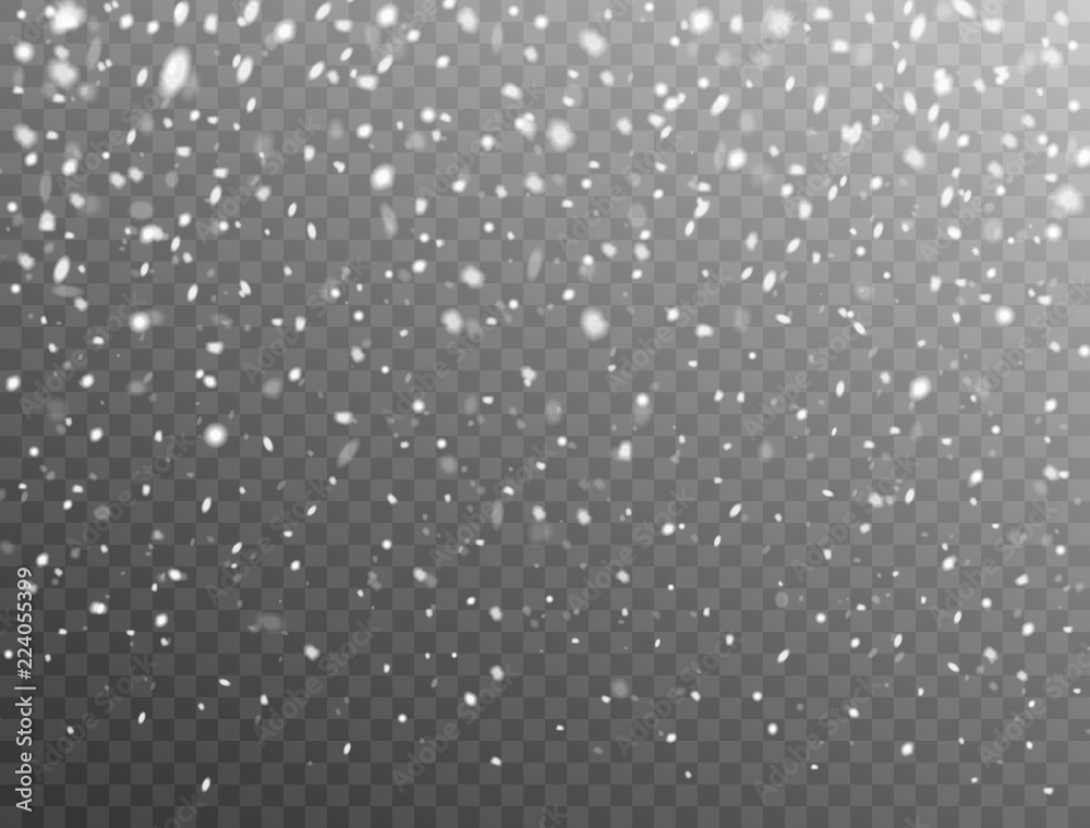 Snow background. Realistic falling snow. Christmas background with snow ...