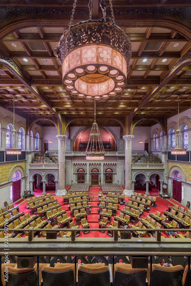 House of Assembly chamber from the balcony inside the New York State ...