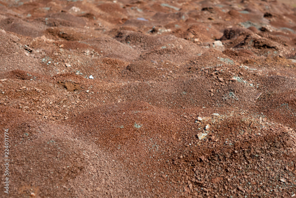 Red earth or soil background. Tropical laterite soil background of red ...