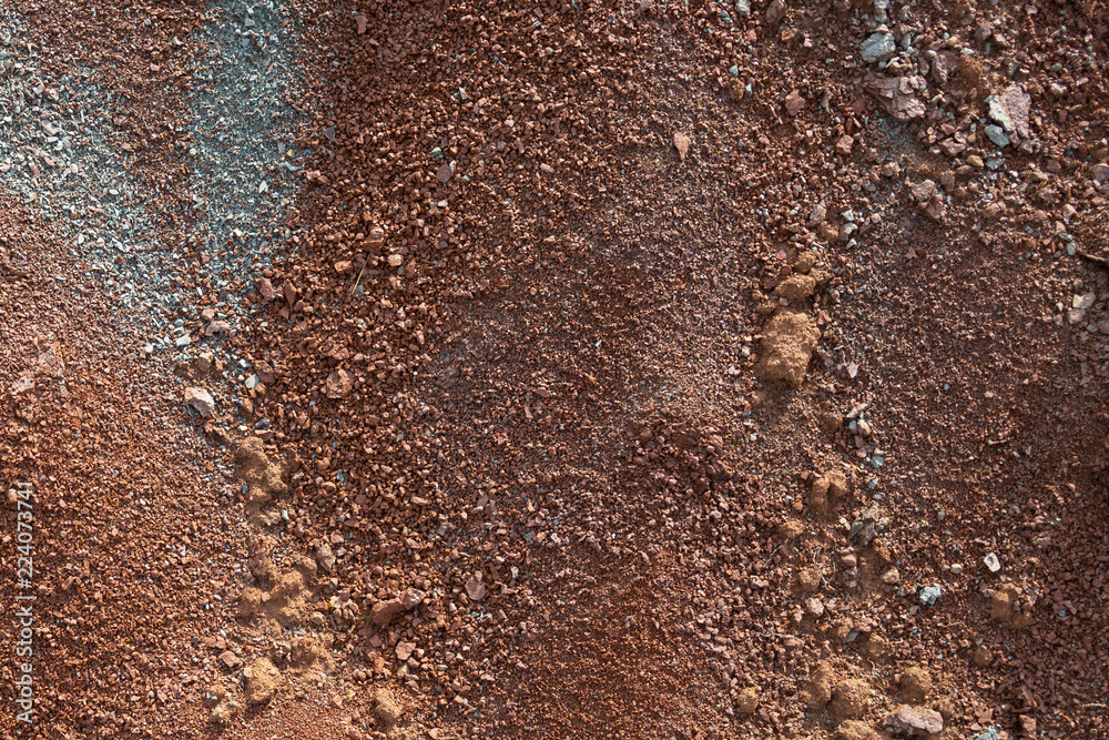 Red earth or soil background. Tropical laterite soil background of red ...