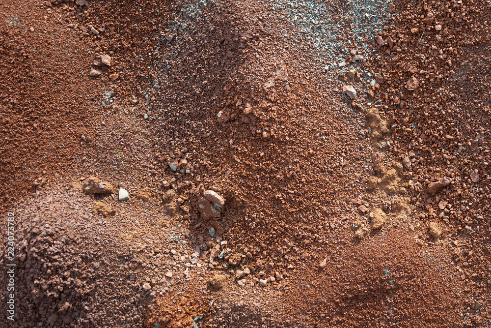 Red earth or soil background. Tropical laterite soil background of red ...