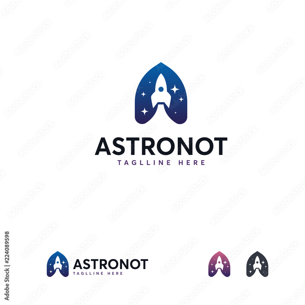 Astronaut logo designs template, A-Initial Space logo designs, Rocket ...