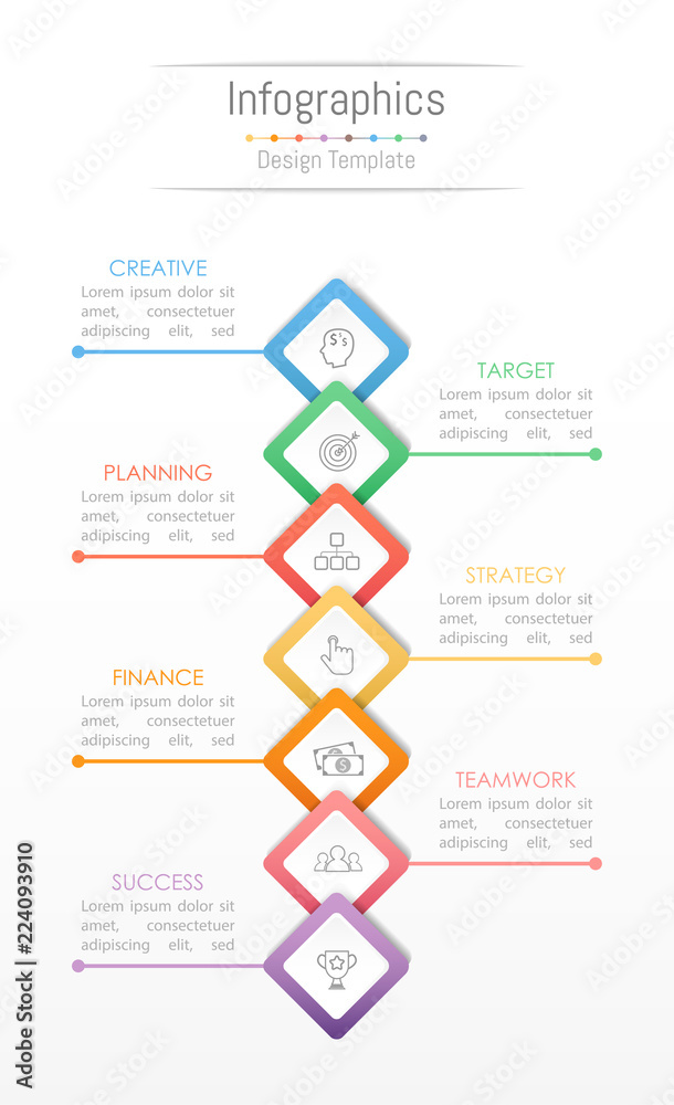 Infographic design elements for your business data with 7 options ...