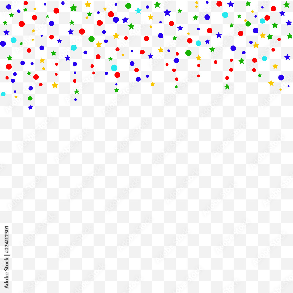 Colorful bright confetti isolated on transparent background. Holiday ...
