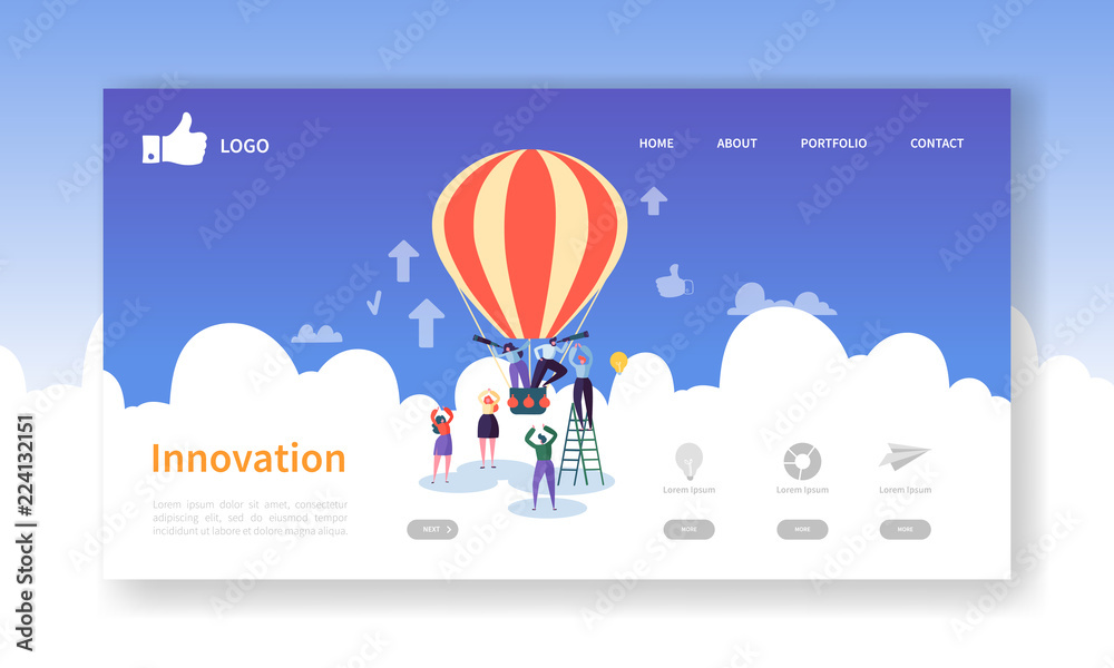 Business Innovation Landing Page Template. Creative Process Website ...