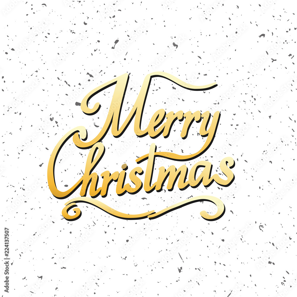 Merry christmas text vector on white background. Lettering for ...