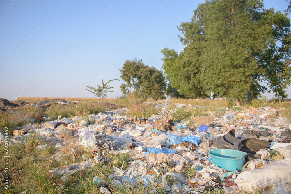 Garbage dump and nature Stock Photo | Adobe Stock