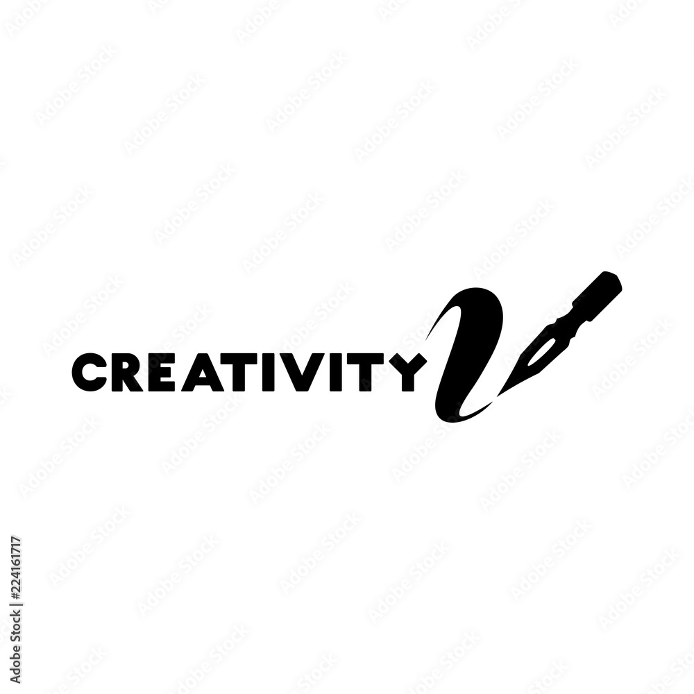 Creativity lettering logo isolated design. Craft shop sign with ...