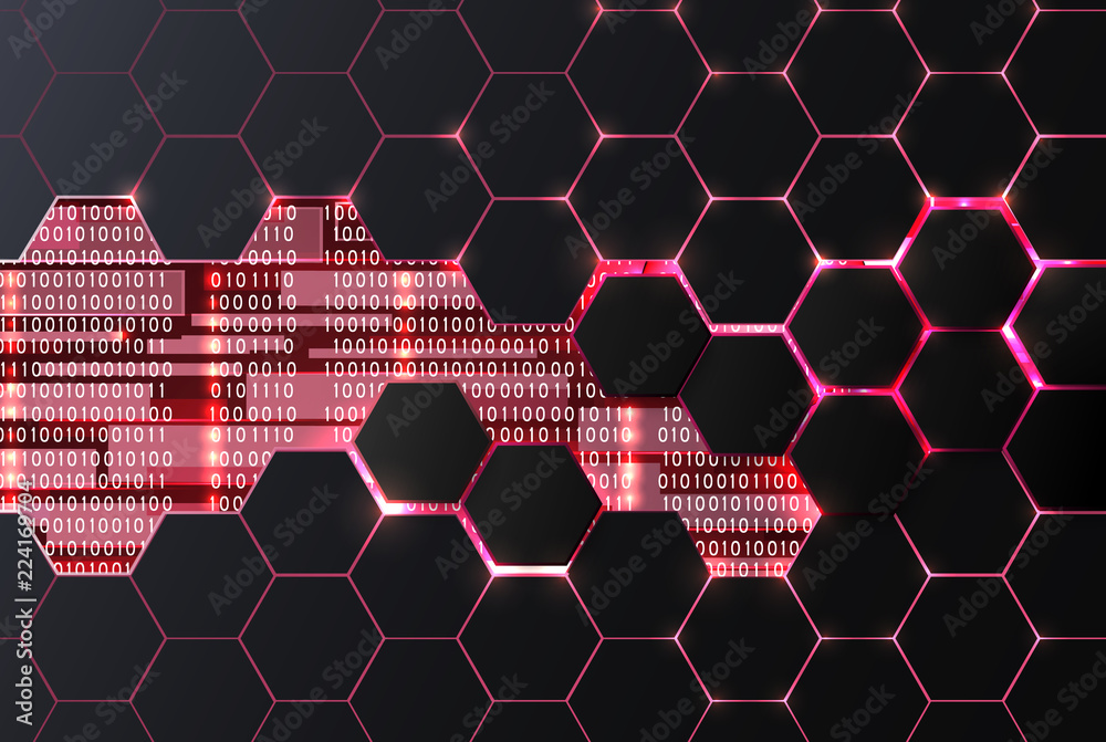 Futuristic technology background with glow and hexagons Stock Vector ...