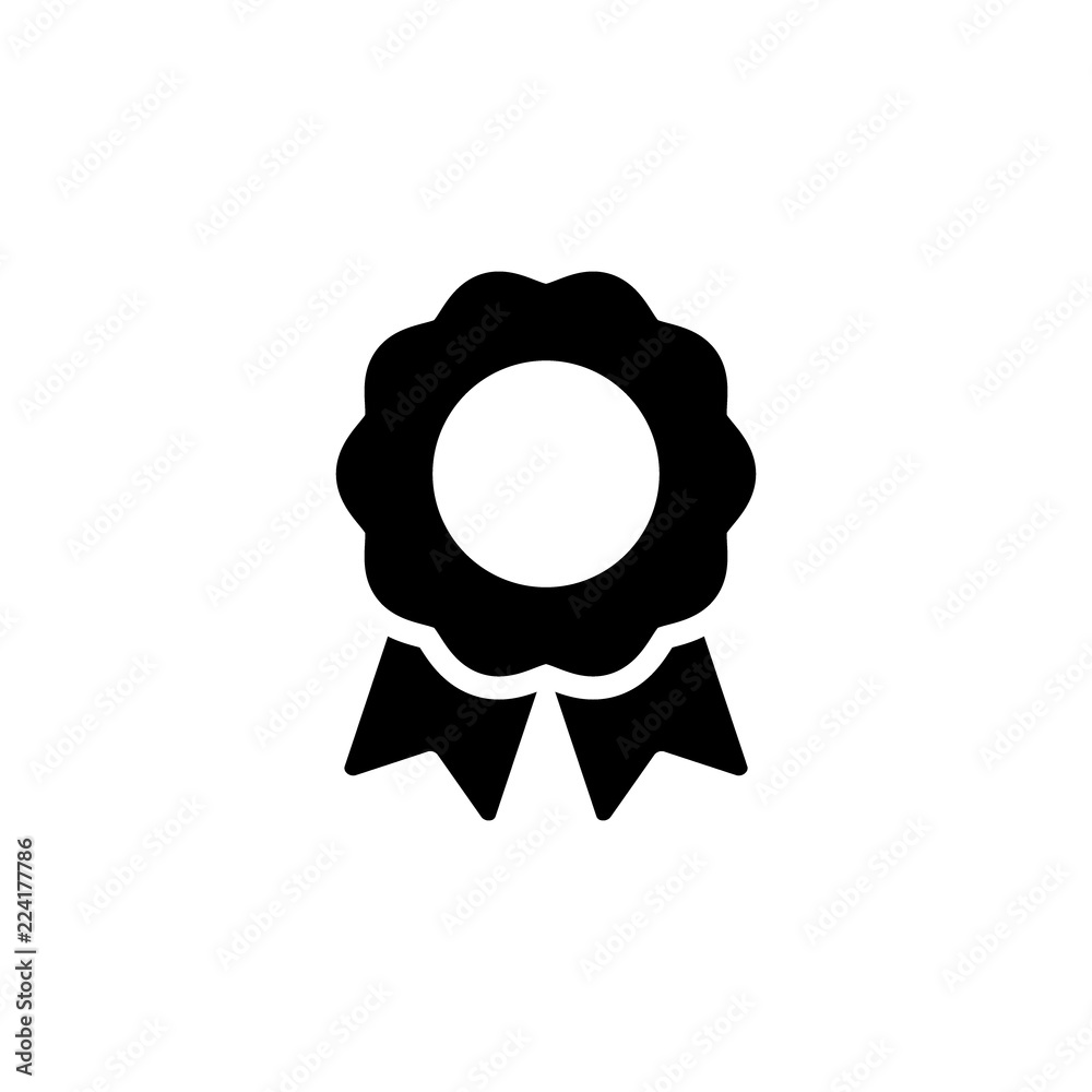 Ribbon Icon Vector Black