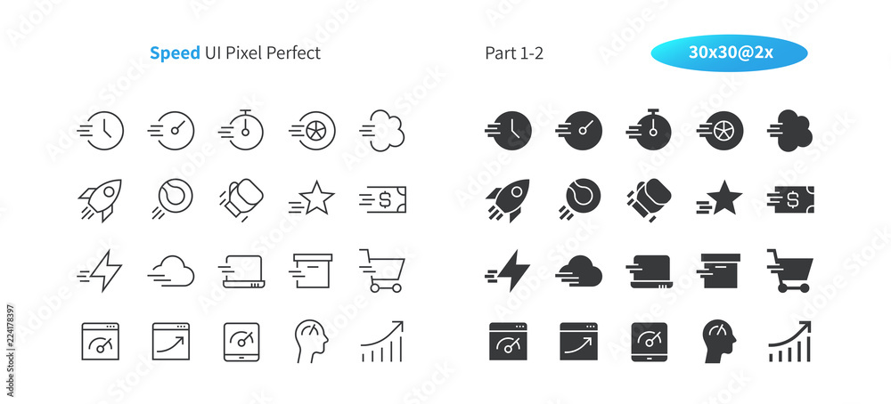 Speed UI Pixel Perfect Well-crafted Vector Thin Line And Solid Icons 30 ...