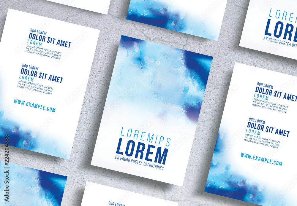 Flyer Layout with Paint Effect Stock Template | Adobe Stock