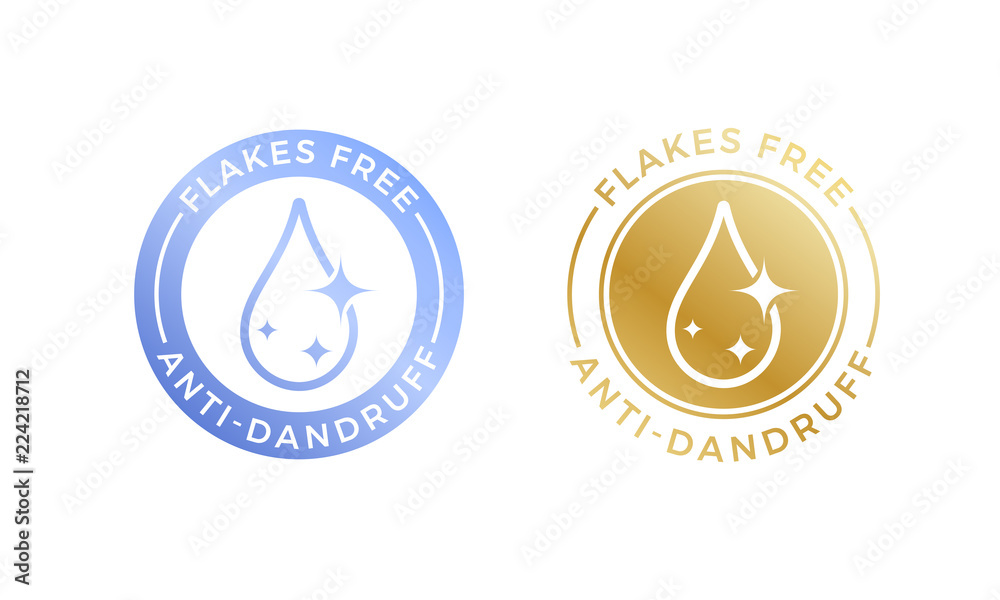 Anti-dandruff flakes free logo icon for shampoo or hair oil design ...
