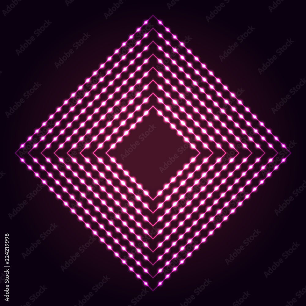 Square shape abstract neon lights background Stock Vector | Adobe Stock