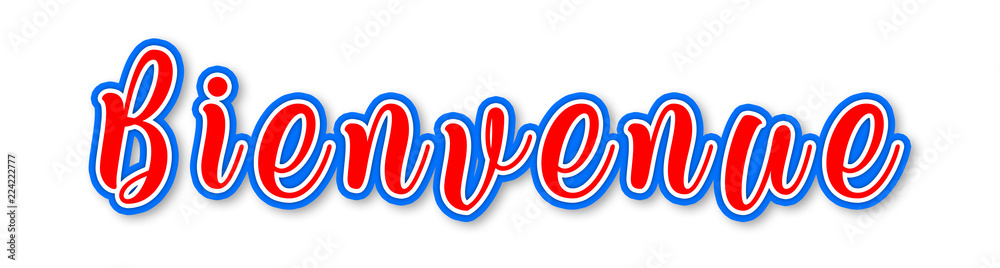 Bienvenue - elegant red text written on white background Stock Photo ...