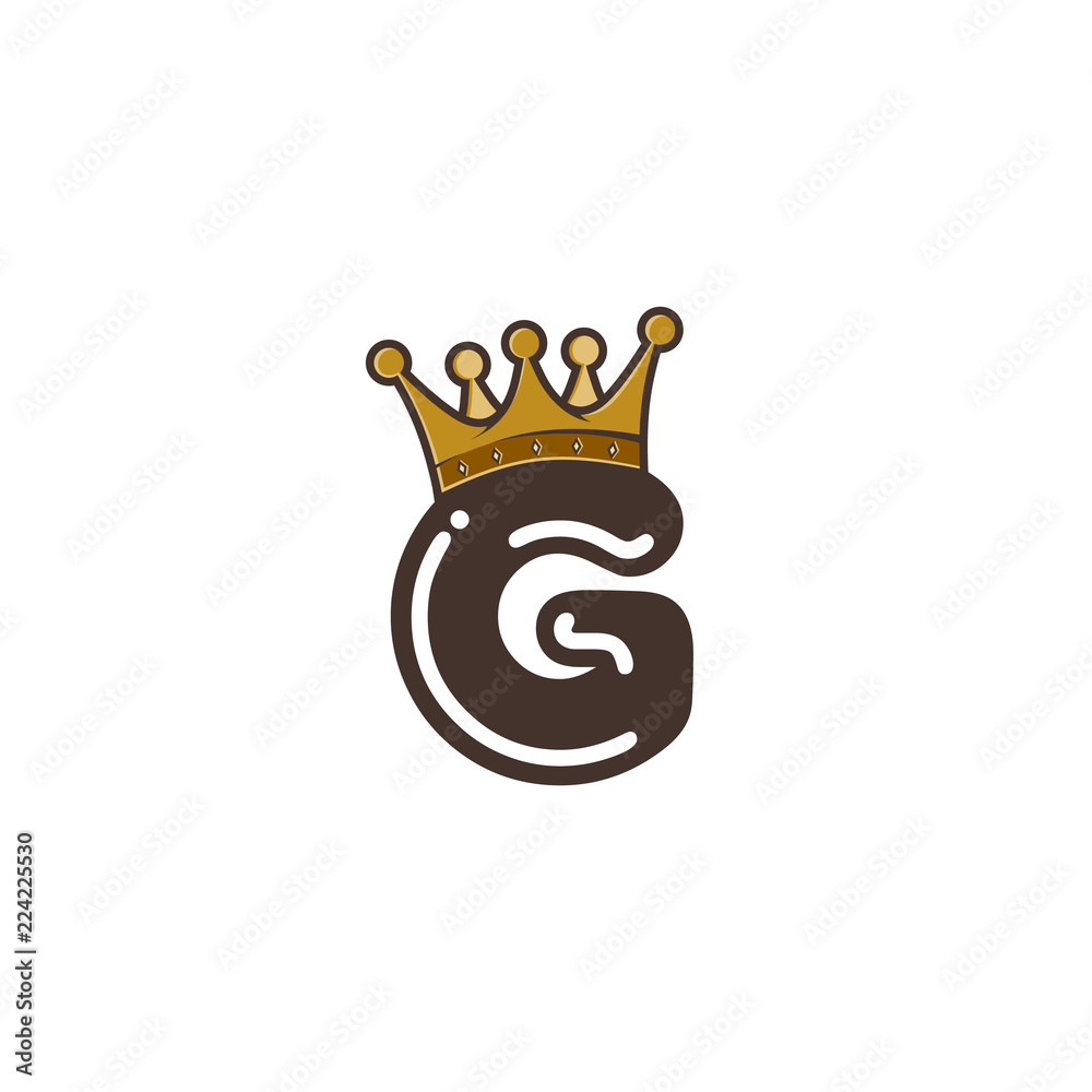 alphabet letter with crown king queen Stock Vector | Adobe Stock