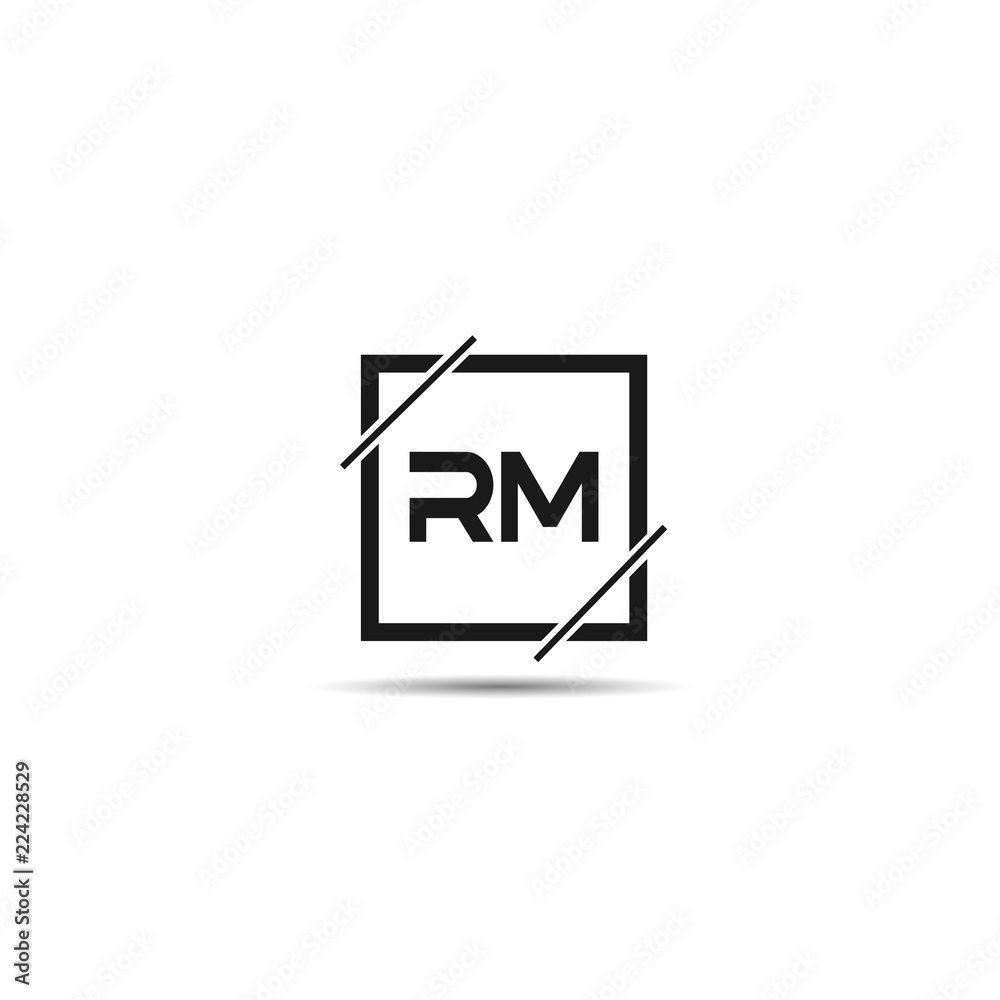 Initial Letter RM Logo Template Design Stock Vector | Adobe Stock