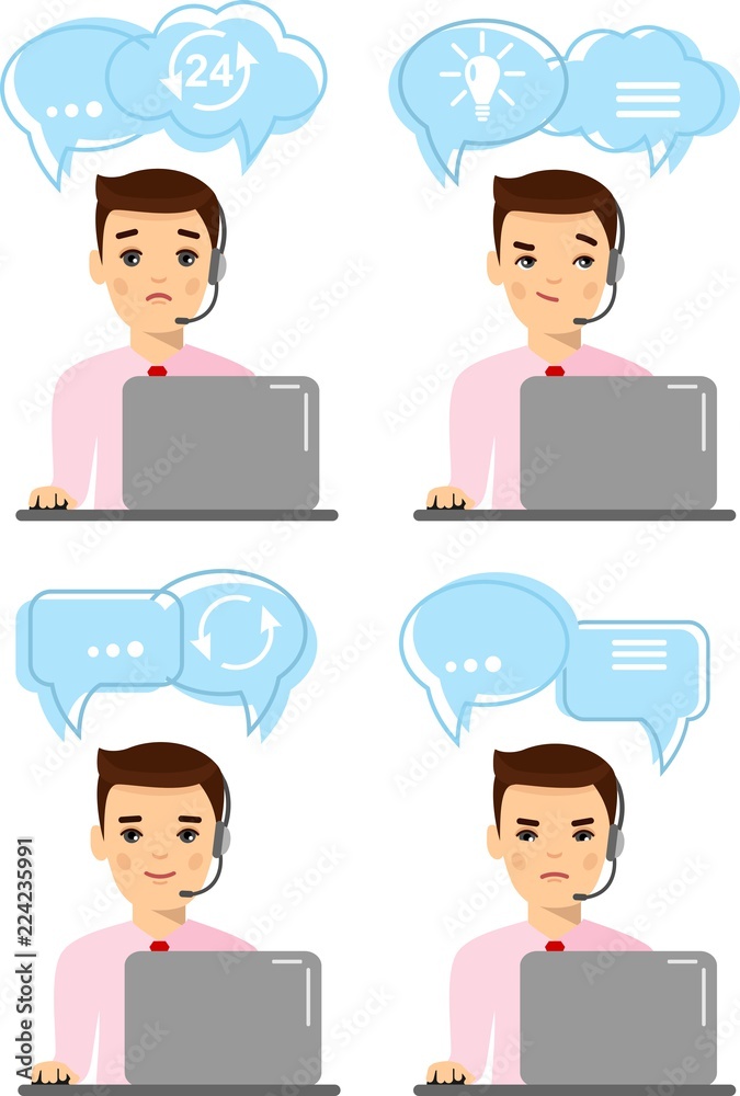 Group of flat cute cartoon avatars air hostess isolated on white ...