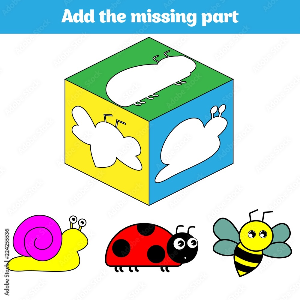Puzzle game. Visual Educational Game for children. Task: find the ...