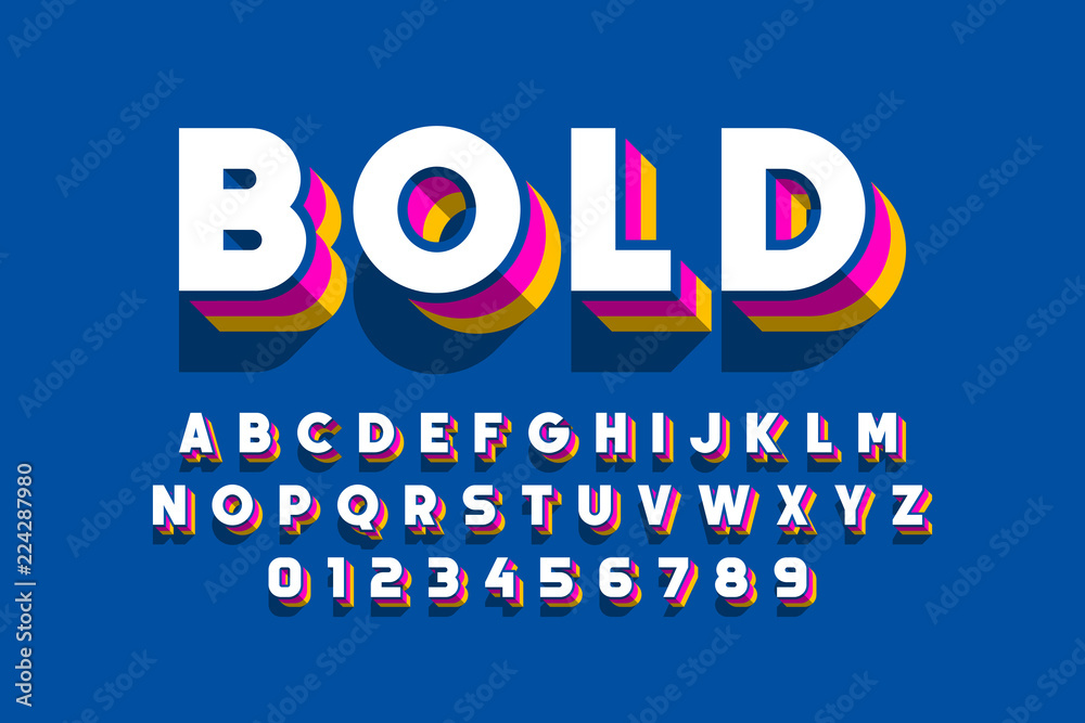 Modern bold font design, alphabet letters and numbers Stock Vector ...