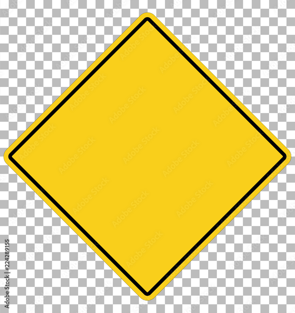 blank yellow sign. empty yellow symbol on transparent. empty warning ...