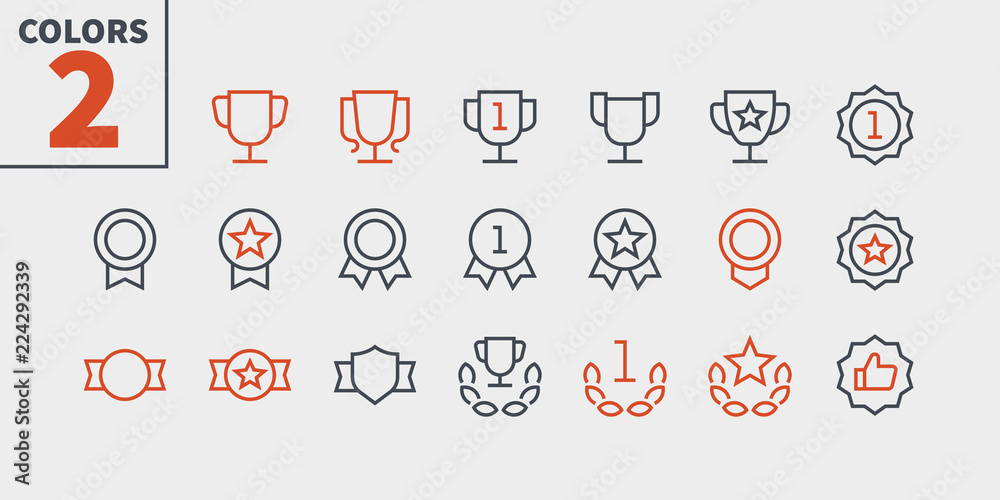 Grafika wektorowa Stock: Awards UI Pixel Perfect Well-crafted Vector ...