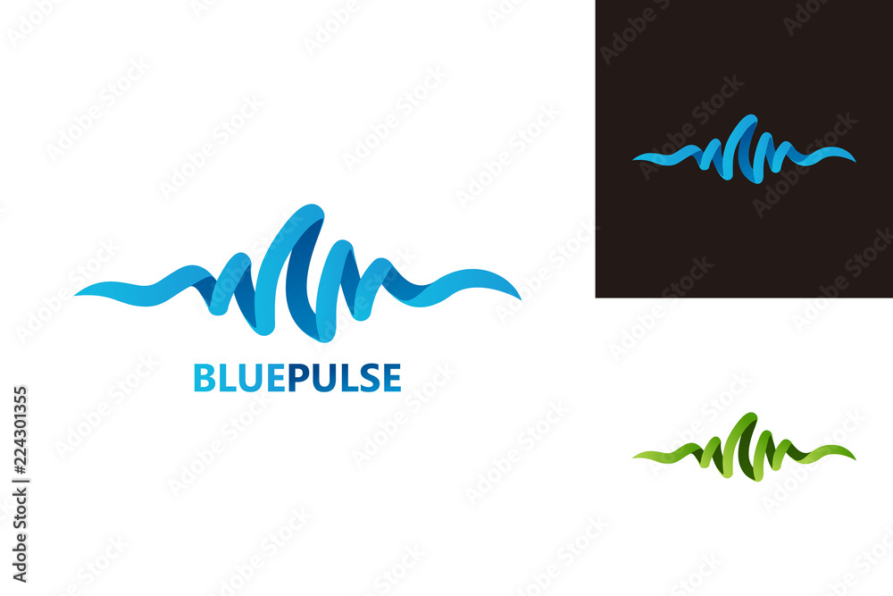 Blue Pulse Logo Template Design Vector, Emblem, Design Concept ...