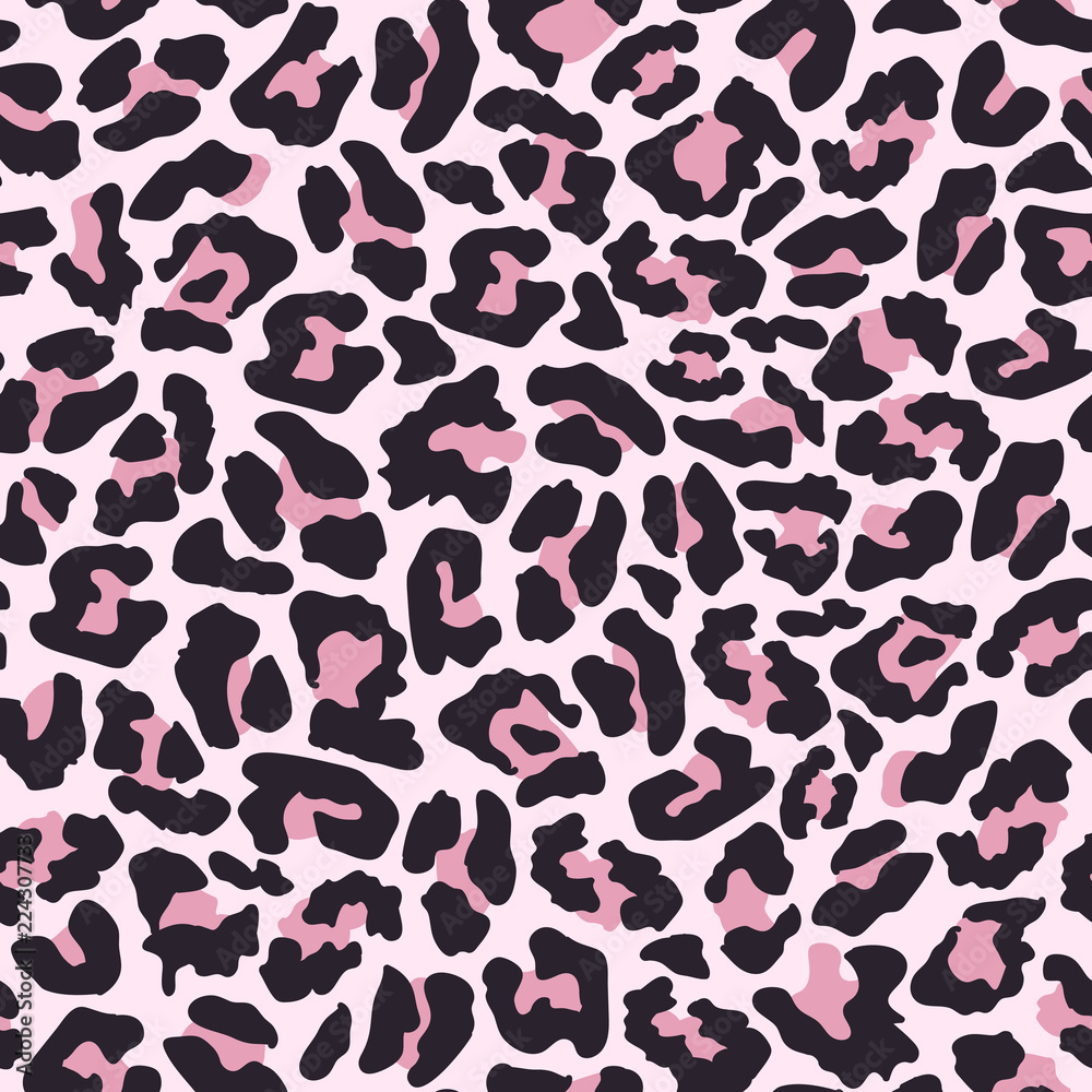 Leopard fur texture seamless pattern. Exotic animal design. Vector ...